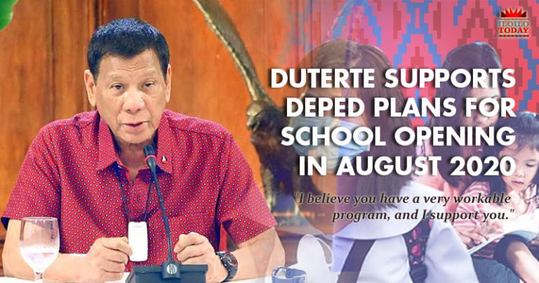 Duterte supports DepEd programs for August class opening