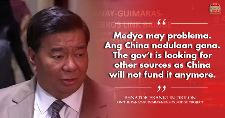 Drilon: China no longer interested in funding Panay-Guimaras-Negros bridge