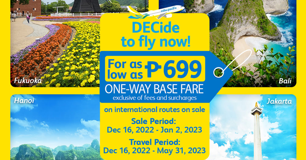 Cebu Pacific international flights for as low as PHP 699