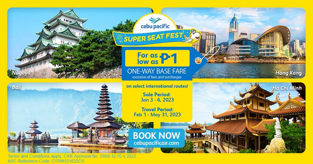 Cebu Pacific welcomes 2023 with special P1so sale for international routes