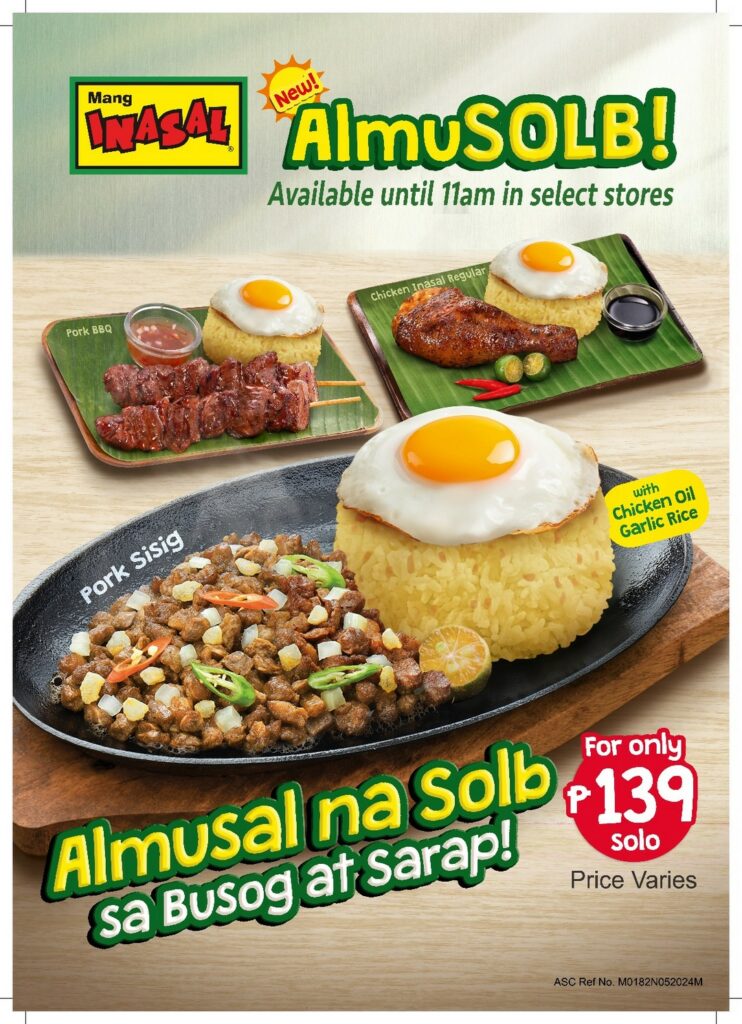 Mang Inasal launches AlmuSOLB Breakfast Meals